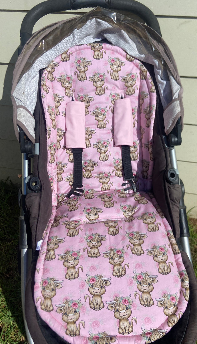 Pram Liner Universal Highland Cow Pink – ChalkandCheeseCreations