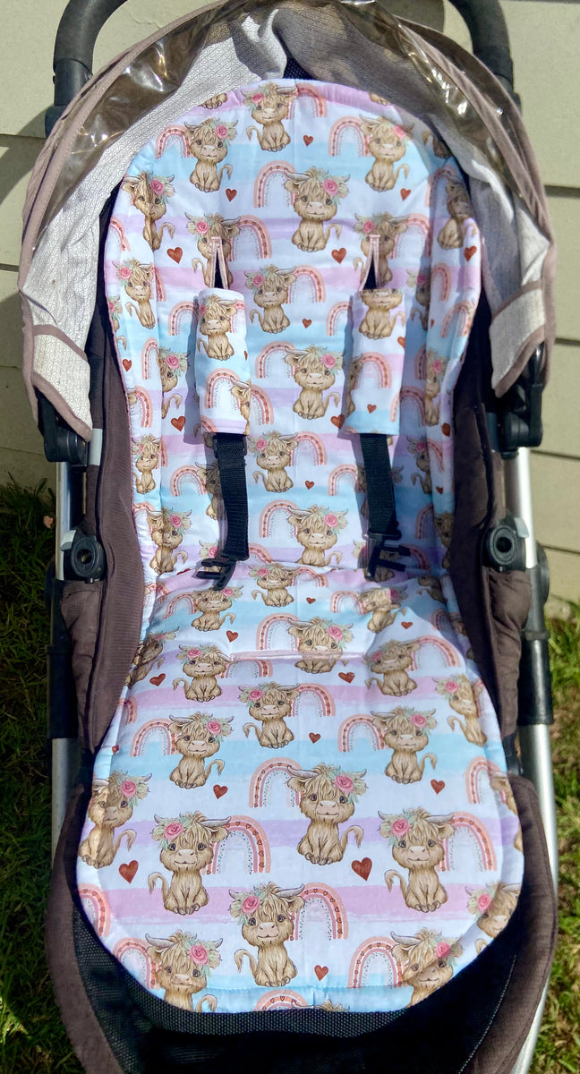 Pram Liner Universal Highland Cow Rainbow – ChalkandCheeseCreations